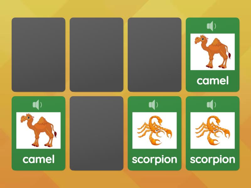 Desert Animals 1 - Matching pairs