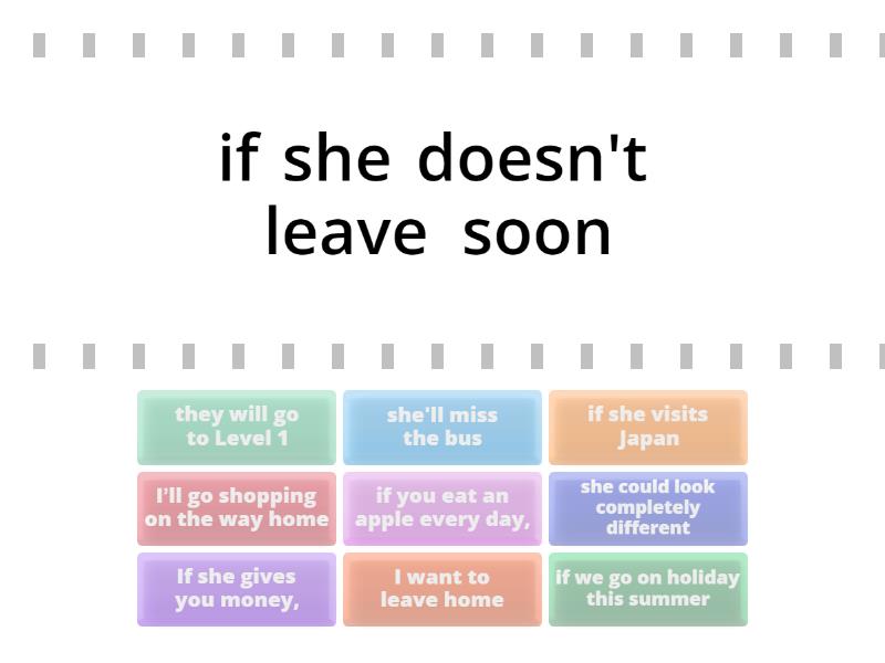 First conditional - Find the match