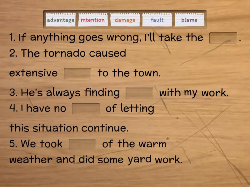 Destination B2 Unit 12 Phrases and collocations - Complete the sentence