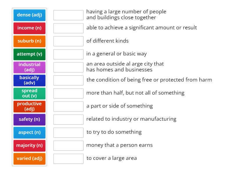 Chapter 3 Vocabulary (Pathways) - Match up