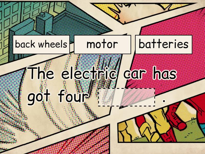 Fill it in! Kids racing cars - Complete the sentence