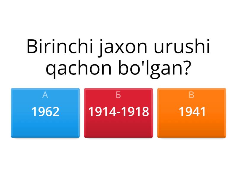 Tarixdan test - Quiz