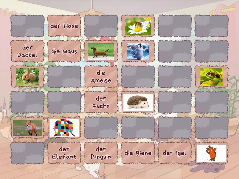 Memory Tiere - Matching pairs