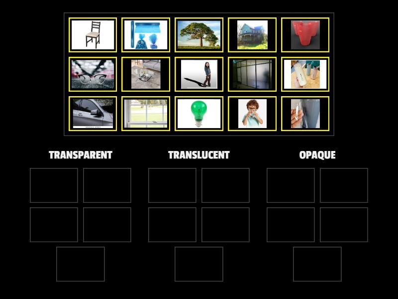 TRANSMISSION OF LIGHT - Group sort
