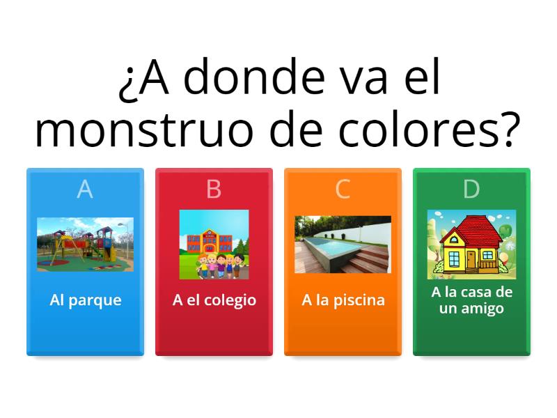 Cuento "el monstruo va al cole" - Cuestionario