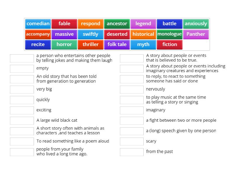 unit 8 vocab - Match up