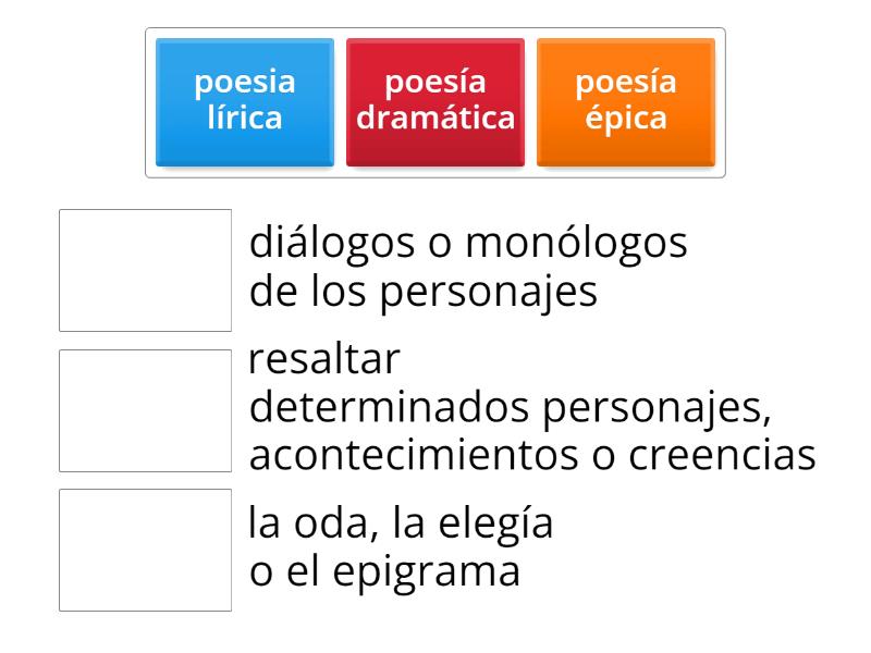 Tipos de poesía - Match up