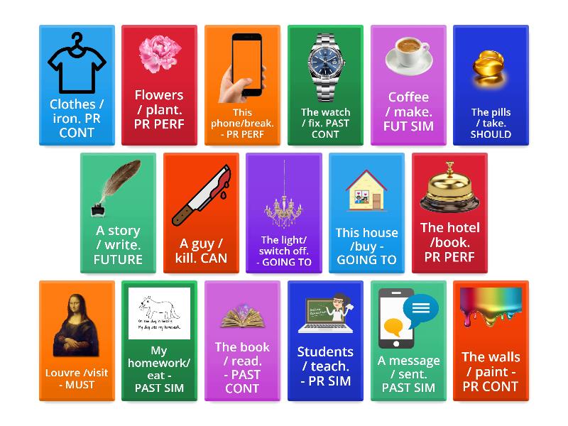 PASSIVE TENSES B1 - Flip tiles