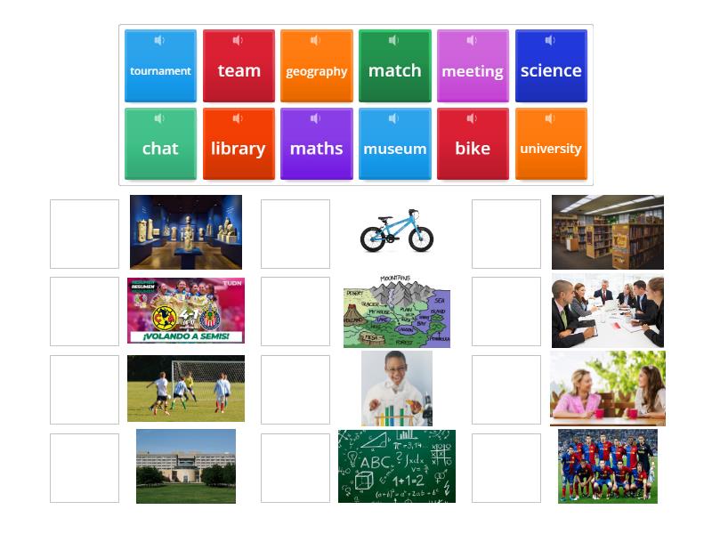 Match the words with the pictures. - Match up