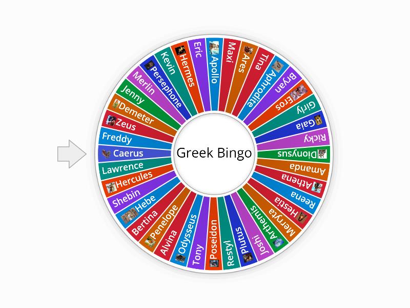 Greek Bingo - Spin the wheel