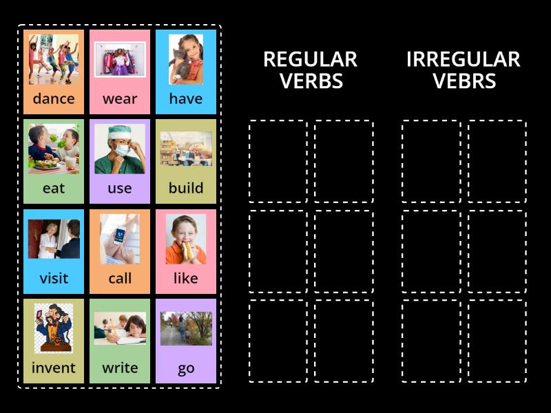 REGULAR AND IRREGULAR VERBS (CLASSIFY) - Group sort