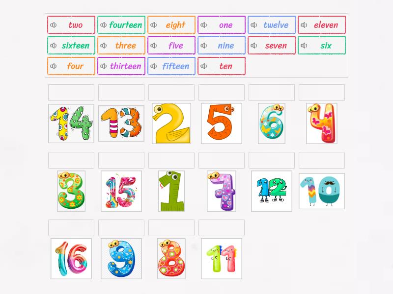 Numbers 1-16 - Match up