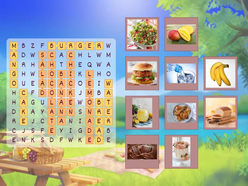 PU 1 U3 Food - Wordsearch