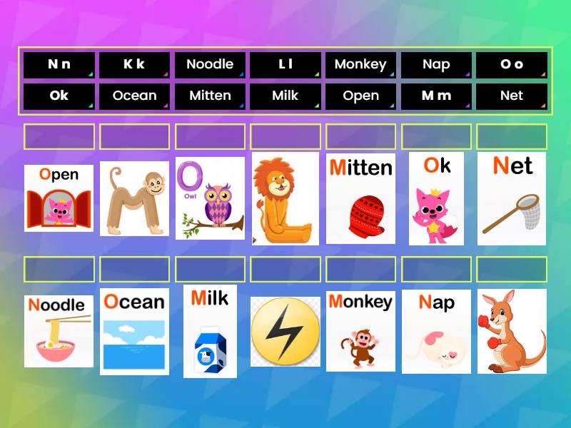 MNO發音字詞 - Match up