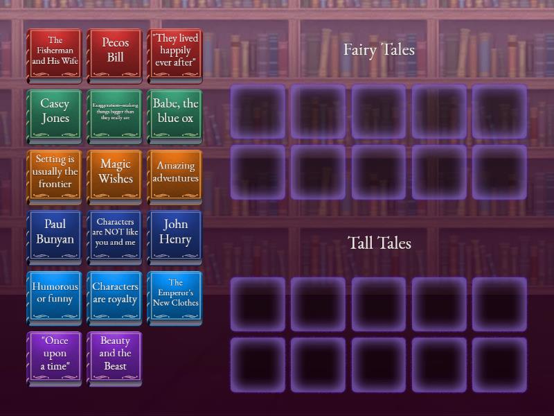Knowledge Domain 1 Fairy Tales vs Tall Tales Sort - Group sort