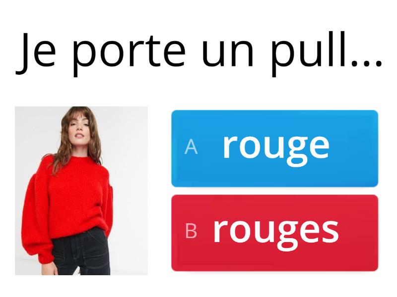 Qu'est-ce que tu portes? (copy) - Cuestionario