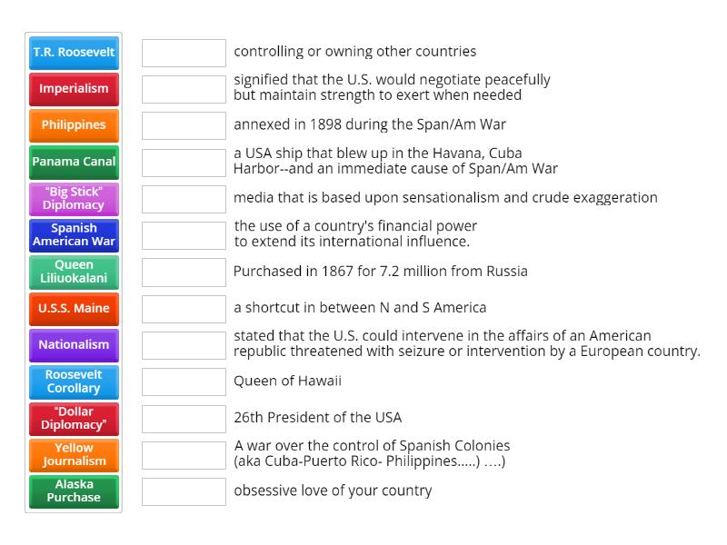 Imperialism Vocab Review - Match up
