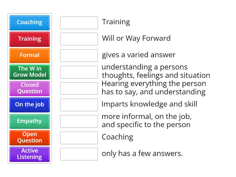 Coaching skills - Match up