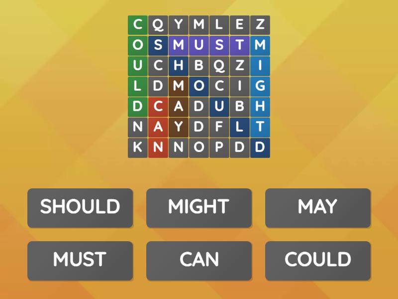 MODAL VERBS - Wordsearch
