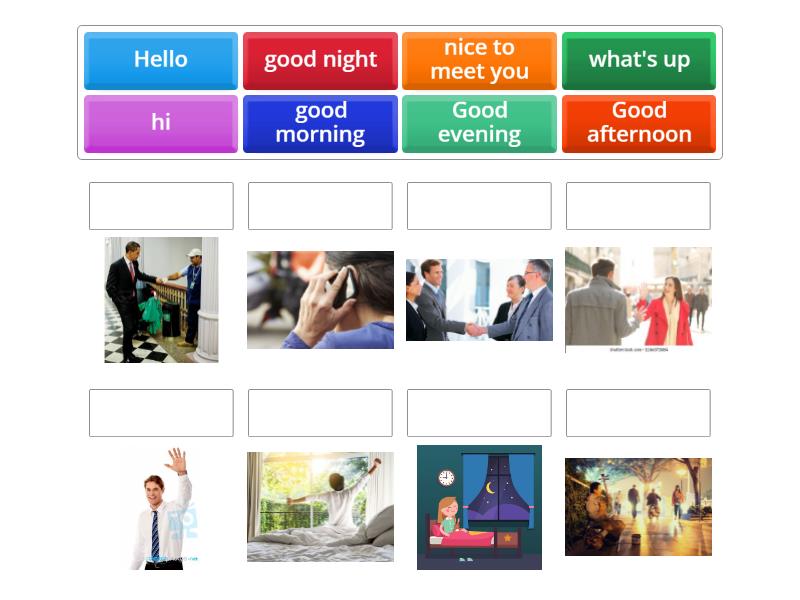 match the words greetings - Match up
