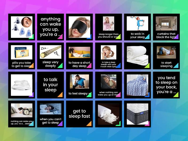 sleep vocabulary - Flip tiles