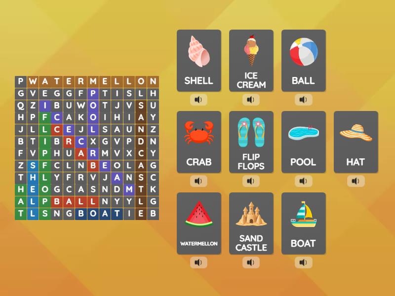 SUMMER - Sopa de letras