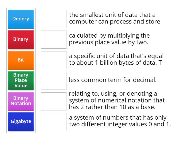 Binary and converting - Match up