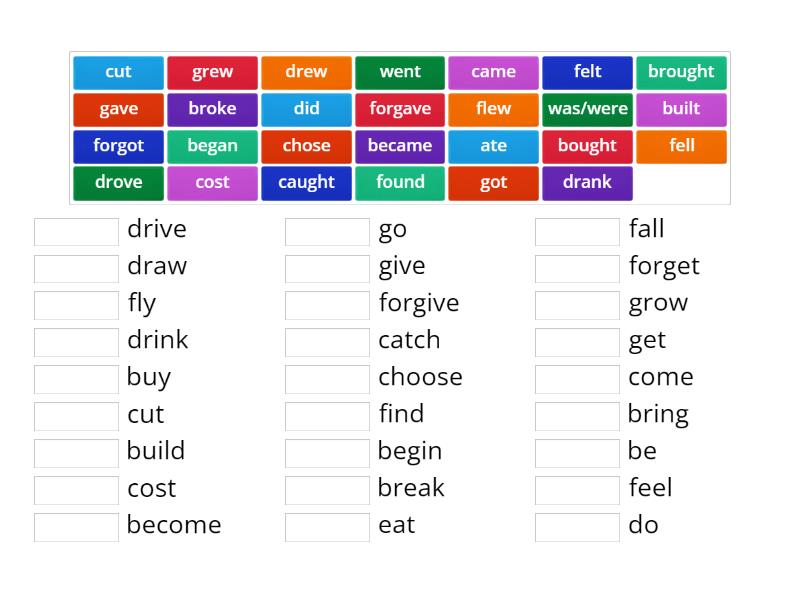 Navigate A2 Irregular verbs Part 1 - Match up