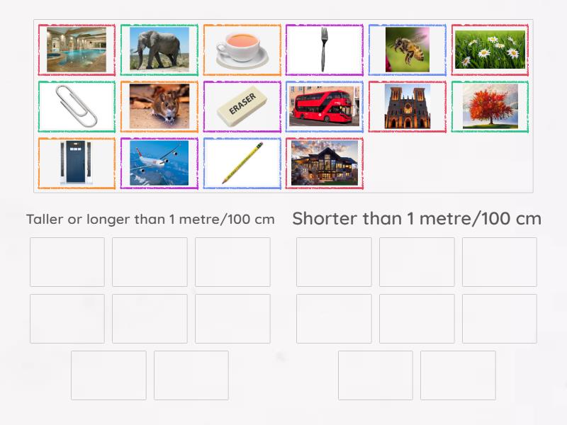 Comparing lengths and heights - Group sort