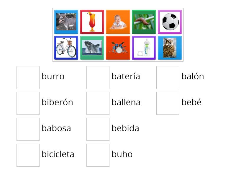 Palabras con Bb - Match up