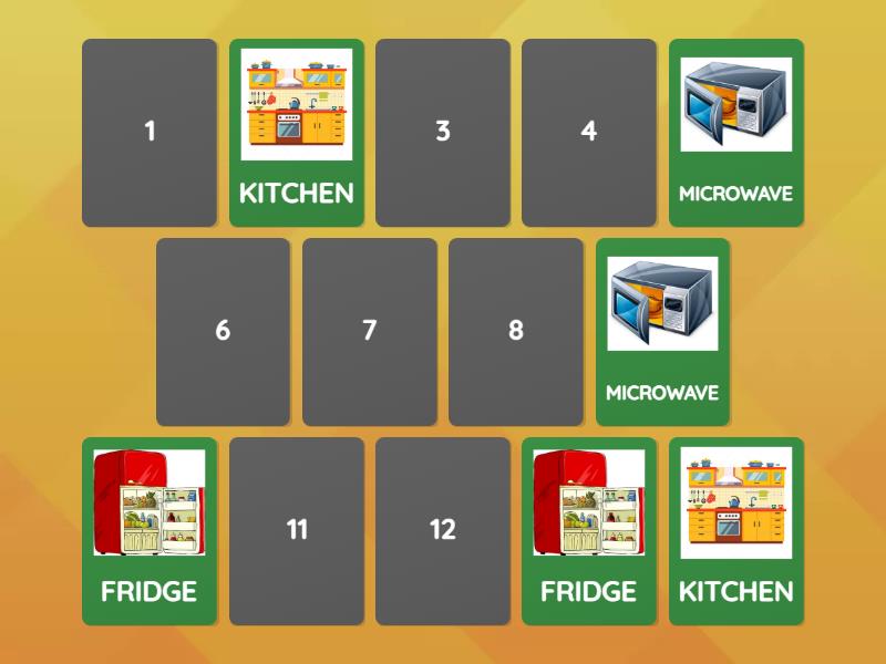 KITCHEN MEMORY GAME - Matching pairs