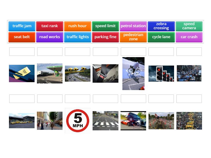 Intermediate Transport Vocabulary - Match up