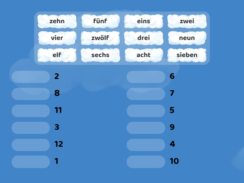 Zahlen 1-12 - Match up