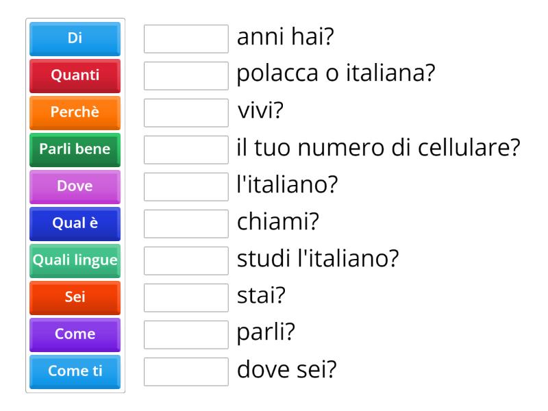 Domande a te - Match up