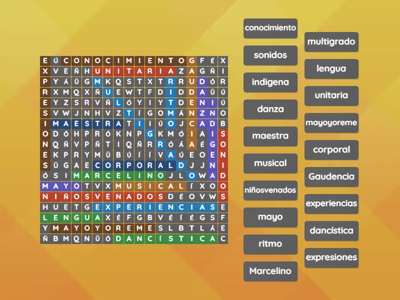 Marcelino; un "venado niño" en el salón - Sopa de letras