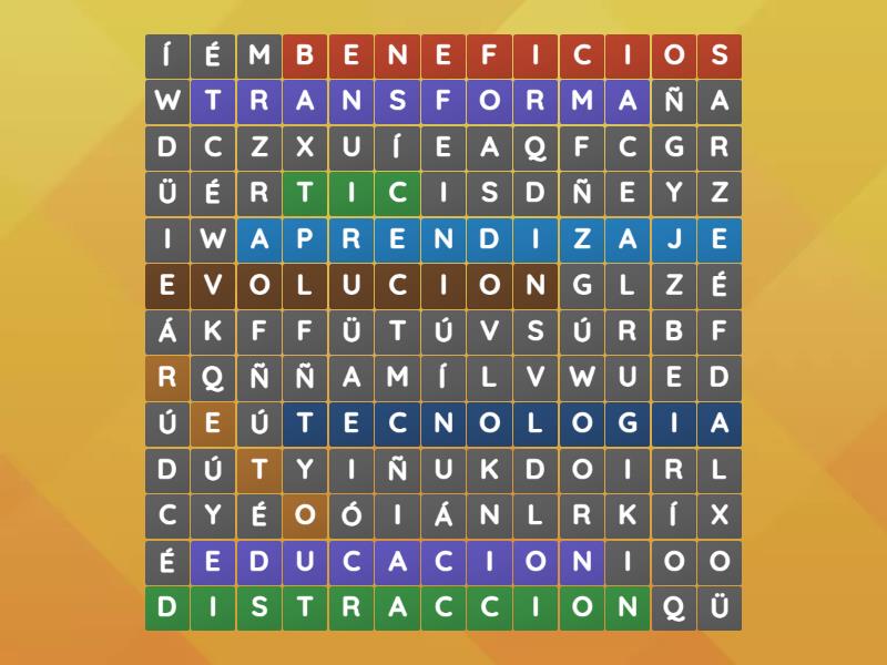 El impacto de la tecnología en la educación - Sopa de letras