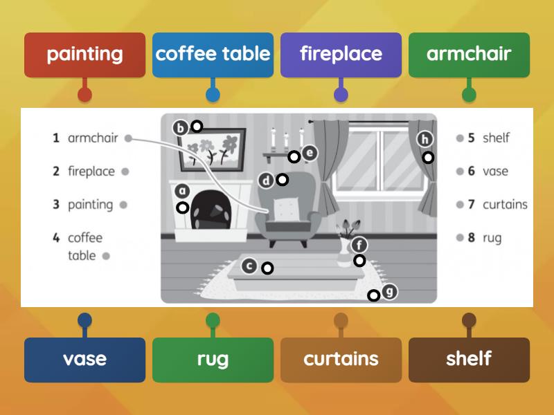 My home: Furniture - Labelled diagram