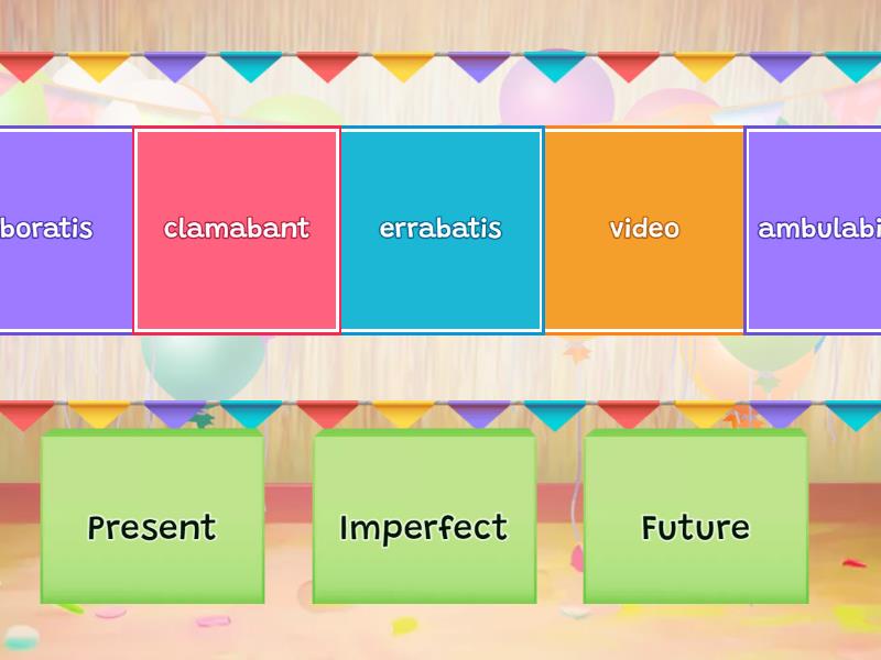 Verb Tense Sort (present, imperfect, future) - Speed sorting
