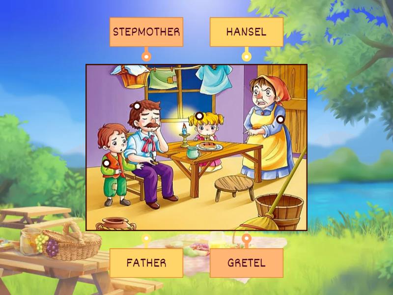HANSEL AND GRETEL -CHARACTERS - Diagrama con etiquetas