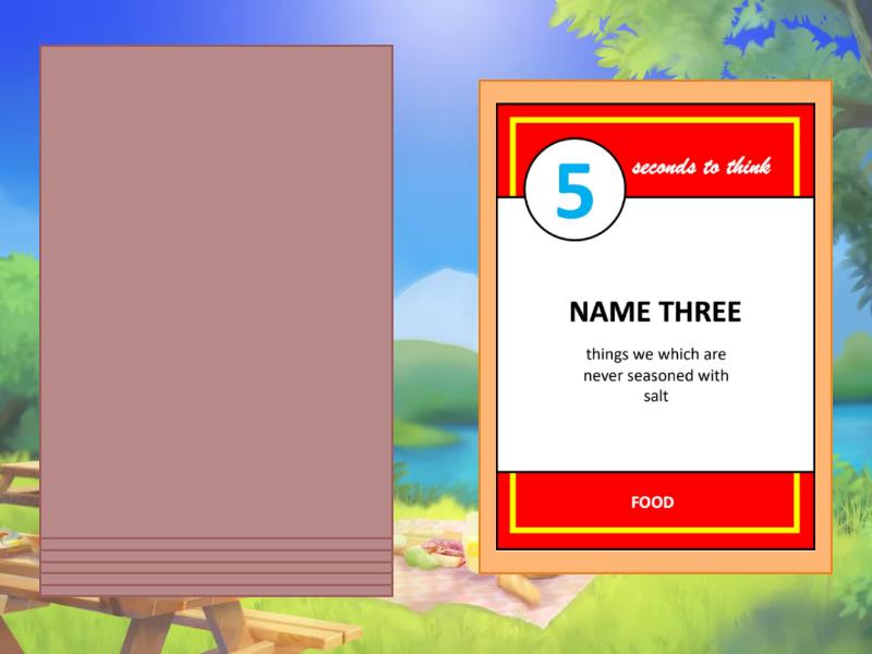 food speaking - Speaking cards