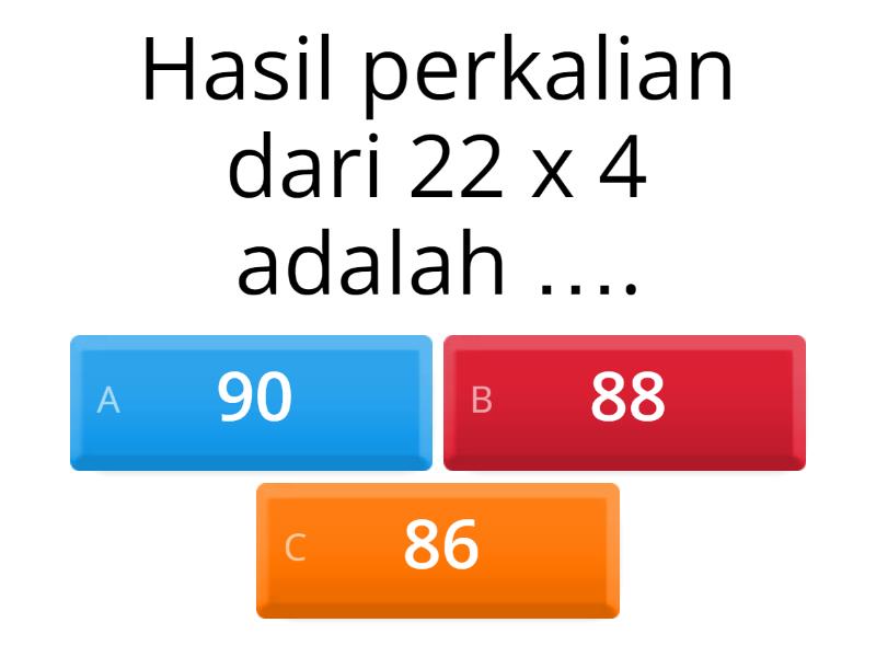 Perkalian Bilangan Cacah sampai 100 - Quiz