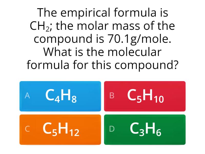 Molecular formula from empirical formula and molar mass - Test