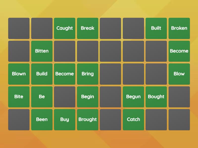 Past Participle Memory Game for the Test! 1 - Matching pairs