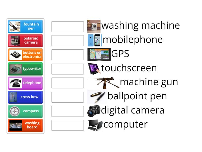 Match the old inventions with the new. - Match up