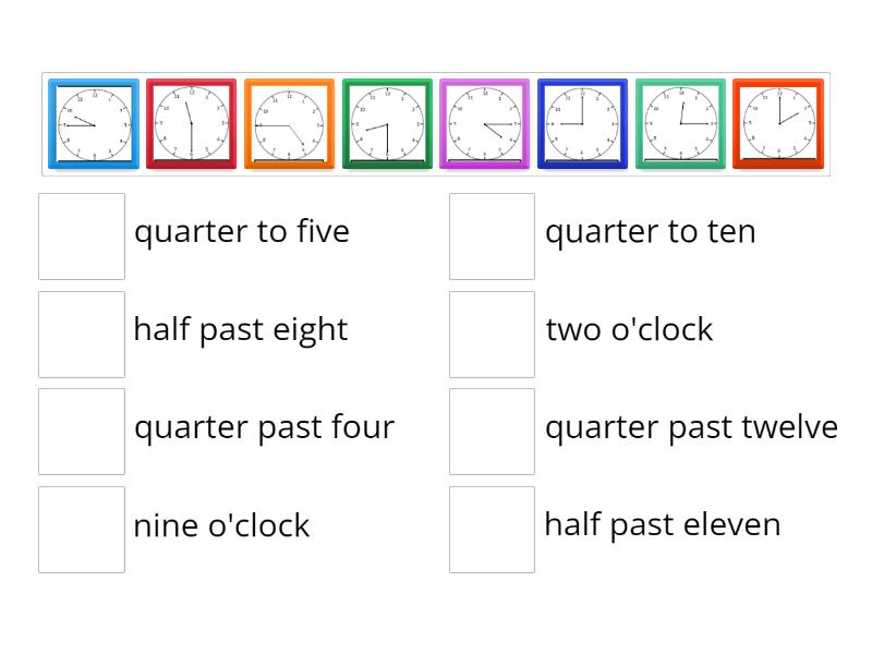Match the times level 1 - Match up