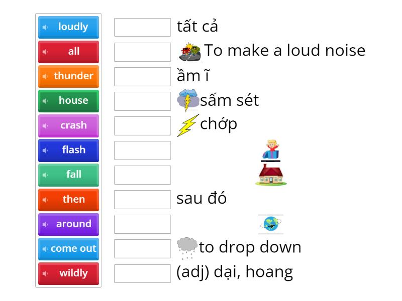 G1 - Reading The storm - Vocabulary - Match up