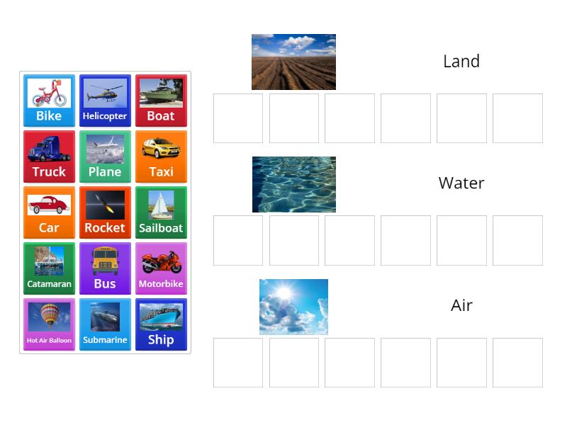 Means of Transport - Group sort