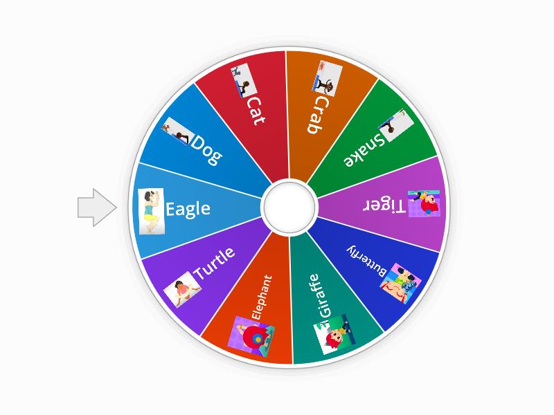Animal Yoga Poses For Children - Spin the wheel