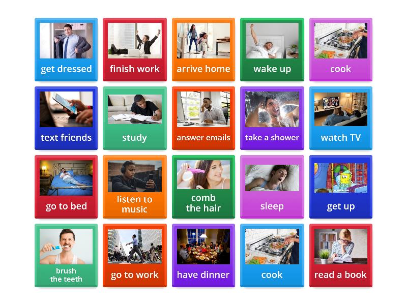 Daily routine actions - Flip tiles