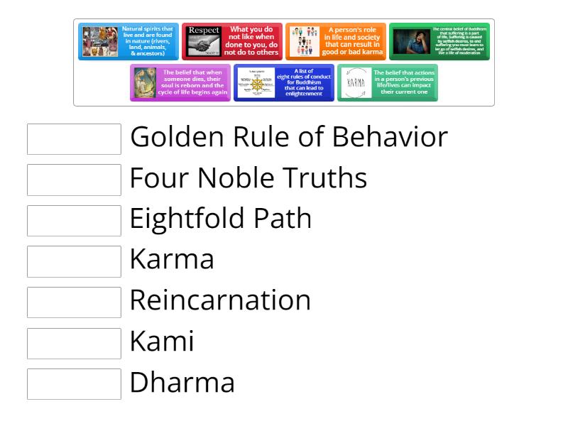 Southern & Eastern Asia Belief Systems - Match up
